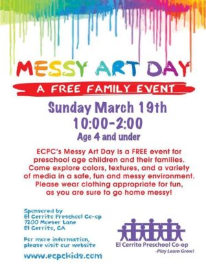 Messy Art Day March 19 - El Cerrito Preschool Cooperative